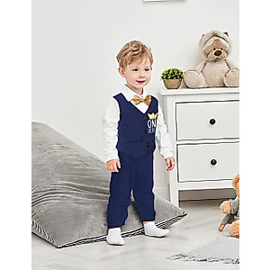 Queenstyle First Birthday Boy Outfit Bowtie Romper 1st Birthday Outfit Boy Gentleman Suit First Birthday Outfit Boy