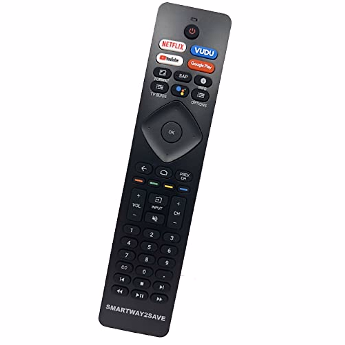 Smartway2save NH800UP RF402A-V14 Replacement Voice Remote Control Compatible for Philips Android 4K Ultra HD Smart LED TV with Google Assistant, Netflix Vudu YouTube Google Play Buttons