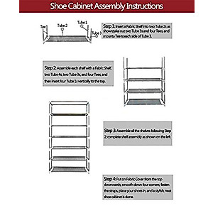 Gappys Shoe Rack Organizer Storage with Dustproof Cover - 10-Tier Free Standing Shoe Racks Cabinet for Closets,Shoe Stand,Shoe Shelf Storage (Pink), 22.83 x 11.4 x 63 inch
