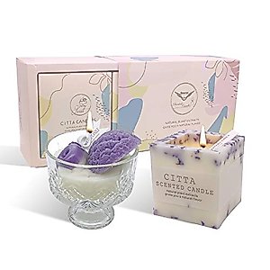 Orentas, Scented Ice Cream Candles & Cube Set, Pure Natural Soybean, Plant Mix for Aromatherapy Wax, for Home Meditation, Mother's Day Gift, Birthday Gift, 2 Bulk Packs (French Vanilla Ice-Cream)