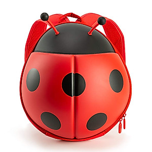 Kiddietotes Ladybug Backpack for Toddlers, and Children - Perfect for Daycare, Preschool, Kindergarten, and Elementary School