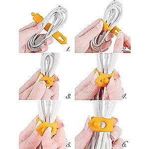 ELFRhino Cord Organizer Cable Straps Clips Wire Ties Earbuds Earphone Headphone Headset Wrap Winder Holder Keeper Manager Management (Set of 18)