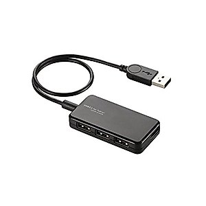ELECOM U2HS-A402BBK USB Hub 2.0 Bus Power Tablet Swing Connector 4 Port Black