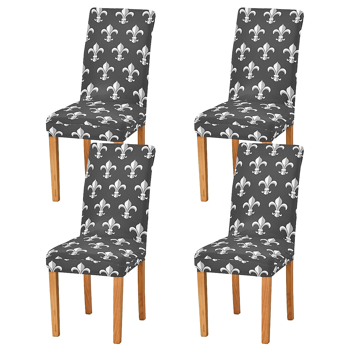 Mardi Gras Dining Chair Covers Set of 2 Spandex Stretch Dining Chair Slipcover for Dining Room Hotel Banquet