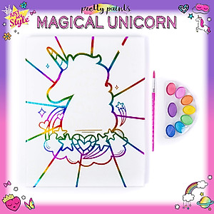 Just My Style Canvas- Magical Unicorn, Pre-Printed Paint Your Own Canvas Art by Horizon Group USA
