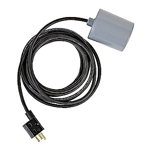 Little Giant RFSN-16 115 Volt, Maximum 15-Amp - 3/4 HP, Pump Down Piggyback Tethered Float Switch for Pond, Sump, Sewage or Effluent Systems, 20-Ft. Cord, Grey, 599211