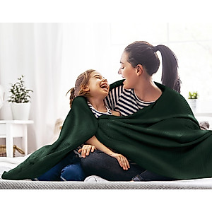 Utopia Bedding Forest Green 100% Cotton Blanket [Throw Size - 60x50 Inch] 350GSM Lightweight, Soft and Breathable Thermal Blanket for All Seasons