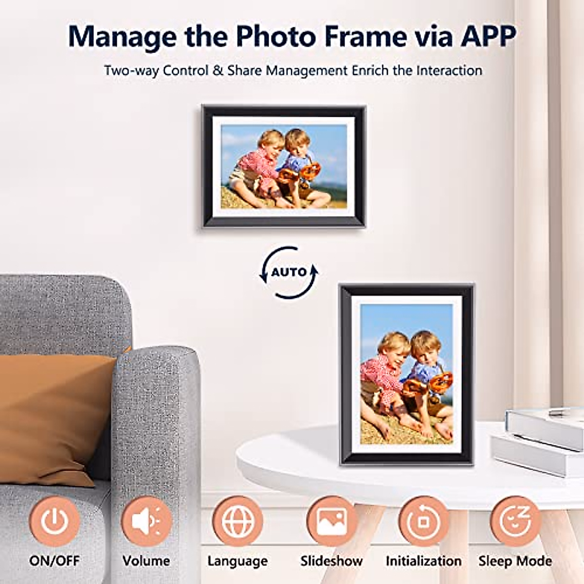 2023 Newest 10.1 Inch WiFi Digital Picture Frame 32GB Smart Photo Frame with Instant APP & Email Photo Transfer, Auto Rotation, Unlimited Cloud Data, Phone One-Button Control and Easy Set Up