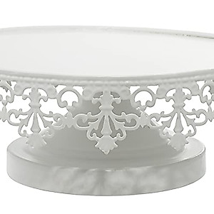 Deco 79 Vintage Metal Round Cake Stand, Set of 3 13", 10", 9"W, White