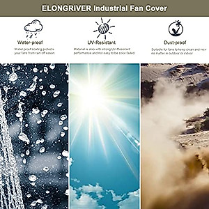 ELONGRIVER Industrial Fan Cover, Waterproof & Dustproof Cover for Wall Mount Fan, Pedestal Fan and Outdoor Fans in Heavy Duty Polyester