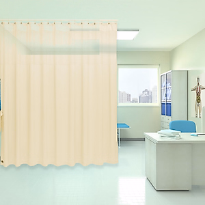 ABBRIGE Hospital Curtain Hanging Privacy Room Divider for Room Separation - Medical Fire Flame Retardant Cubicle Curtains (1 Panel, Beige, 9x8ft)