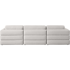 Meridian Furniture Beckham Collection Modern | Contemporary Linen Textured Polyester Modular Sofa, 114" Wide, Beige