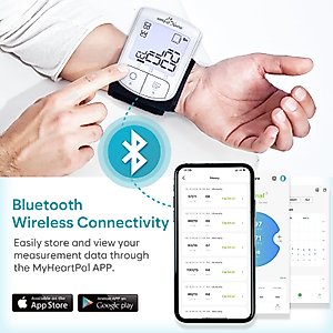 Easy@Home Wrist Blood Pressure Monitor: Easy@Home Bluetooth Smart Large Cuff BP Machine | Digital Sphygmomanometer | iOS & Android APP | EBP-085