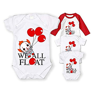MIMA Apparel We All Float Down Here Pennywise Baby Bodysuit/Pennywise Tshirt Unisex Child