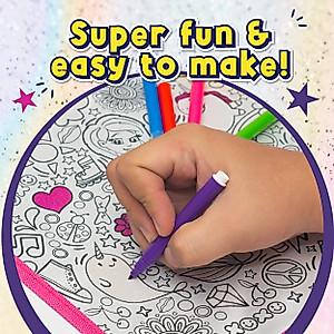 PURPLE LADYBUG Color Your Own Bag with 6 Markers Craft Set - Unique Mermaid Crafts for Girls Ages 6-8 & Mermaid Gifts for Girls 5-7 Years Old, Craft Kits for Girls Ages 6-8, Summer Crafts for Kids