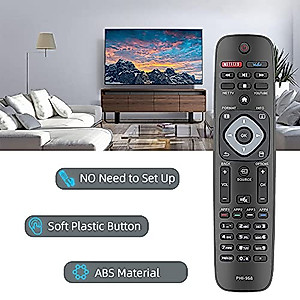 NH500UP Remote Neuronmart for Philips Smart TV Remote Control and Philips 2K 4K UHD TVs, Philips Smart Ultra HDTV, Philips LED LCD Television PHI-958 NH500UW NH503UP with Netflix, YouTube and Vudu