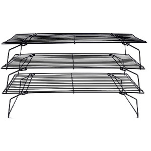 Cooling Rack, 3-Tier Stainless Steel Stackable Baking Cooking Cooling Racks for Cooling Roasting Grilling, Collapsible & Heavy Duty, Oven & Dishwasher Safe