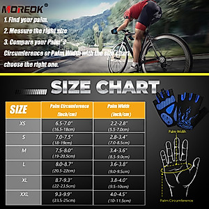 MOREOK Cycling Gloves Bike Gloves for Men/Women-[5MM Gel Pad] Biking Gloves Half Finger Gloves Bicycle Gloves-for Cycling/Fitness/Motorcycle/Gym/Outdoor Sports-050-BLUE-L