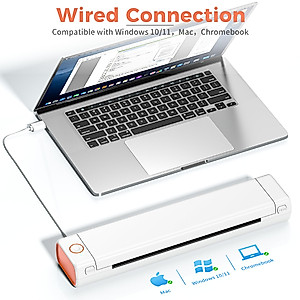 ItriAce M08F Portable Printer, Upgrade Bluetooth Portable Printers Wireless for Travel, No Ink Mobile Compact Printer for Home, Office, School, Support 8.5'' x 11'' Thermal Paper with 1 Case