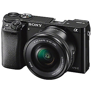 Sony Alpha a6000 Mirrorless Camera with 16-50mm Lens Black with Soft Bag, Tripod, Additional Battery, 64GB Memory Card, Card Reader, Plus Essential Accessories