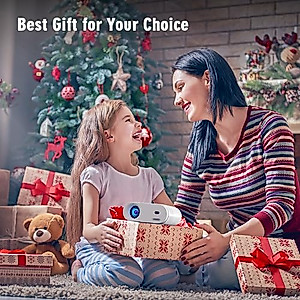 Mini Projector, VISSPL 1080P Supported Video Projector, Portable Outdoor Projector with Tripod, Kids Gift, Home Theater Movie Projector Compatible with Android/iOS/Windows/TV Box/HDMI/USB