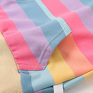 WELAKEN Rainbow Sweatshirts with Unicorn for Girls Toddler & Kids II Little Girl's Pullover Tops Cotton Hoodies 6-7 Years