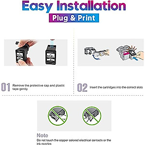 65XL Black Ink Cartridge High Yield Replacement for HP 65 Black Ink Cartridge Works with HP Deskjet 3772 3755 3700 3722 3752 2600 2622 2652 Envy 5055 5000 5070 5052 5014 Printer (2 Black)