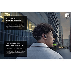 Philips T5505 Wireless Earbuds with Active Noise Canceling (ANC) and IPX5 Water Resistance, Black