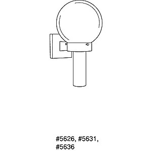 Progress Lighting P5626-60 Acrylic Globe Outdoor, 8-Inch Width x 15-Inch Height, Black