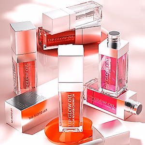 Yrarbil Hydrating Lip Glow Oil, Moisturizing Lip Plumper Gloss, No-Sticky Transparent Plumping Lip Gloss Tinted Lip Balm for Lip Care and Dry Lips (Cherry)