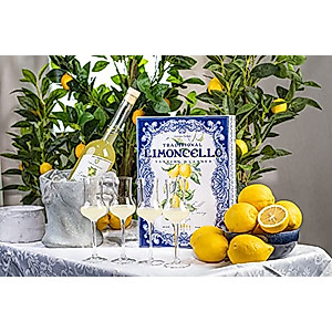 Crystal Limoncello Cordial Glasses | Set of 4 | Tall 3.3 oz Long Stemmed Spirit Glassware for Sipping Aromatic Liquor, After Dinner Drink, Aperitif, Digestive | Elegant Tulip Shaped Stemware