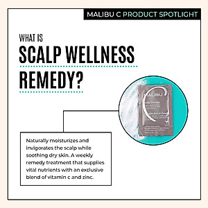 Malibu C Scalp Therapy Wellness Remedy - Scalp Care Remedy Packet to Soothe & Moisturize Dry Scalp - Restores Manageability with Vitamin C and Zinc Gluconate (1 Packet)
