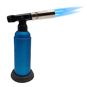 Goo Sticks Butane Torch, Reusable Kitchen Blazer- Butane Culinary Blow Lockable Torch-Locked Heavy Flame with Double Flame for Best Cooking for Food, Baking, BBQ or any other purpose - blue
