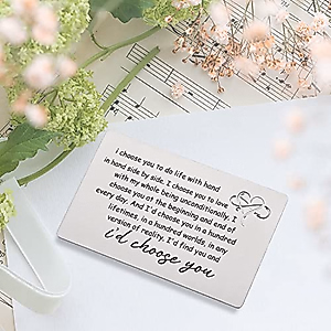 clesellix Love Note Wallet Insert Card, Engraved Wallet Insert Card for Men, Him, Boyfriend Valentine Wedding Anniversary Christmas Birthday Gifts Stocking Stuffer Christmas Predeployment Gift WC5