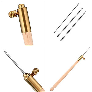 Tambour Hook with 3 Needles Tambour Embroidery Kit Tambour Crochet Hook Kits Sequin Beads Needle Set
