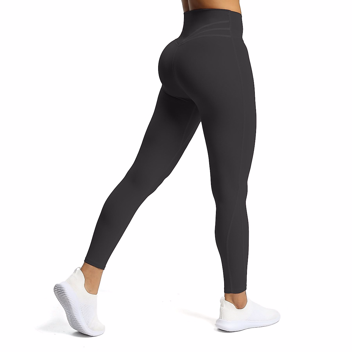 Aoxjox High Waisted Workout Leggings for Women Compression Tummy Control Trinity Buttery Soft Yoga Pants 26" (Black, X-Small)