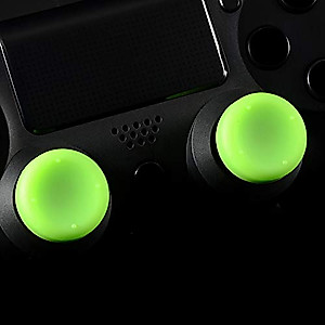 eXtremeRate 8 Pcs Green Anti-Slip Silicone Joystick Cap for PS4 Contrller, Control Thumb Stick Grips Cover for PS4, Precision Platporm Raised Analog Sticks Caps for PS4 Slim Pro Controller