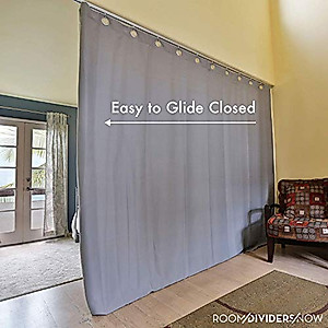 Room/Dividers/Now Ceiling Curtain Track Set - Comes with Track, Roller Hooks, Installation Hardware, Saw, and End Cap and Curtain Rail Ceiling Gliders Set - Plastic Body and Wheels with Steel Hook
