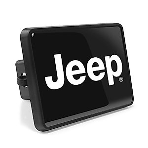 iPick Image, Compatible with - Jeep UV Graphic Black Metal Face-Plate on ABS Plastic 2 inch Tow Hitch Cover