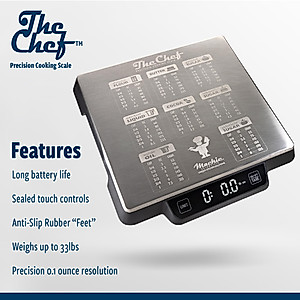 NUTRA TRACK, Best: Food Scale, Digital Kitchen Scale Stainless Weight in Grams and Ounces for Baking Cooking and Meal Prep 33lb 1g Easily Read w/Oversized Containers Baking Conversions an American Co