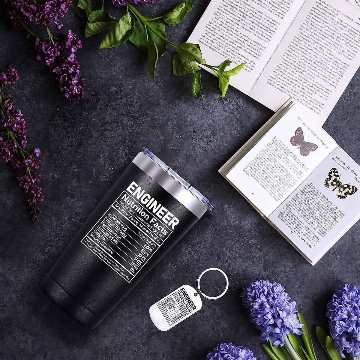 SpenMeta Engineer Gifts for Men - Funny Gift Ideas for Mechanical, Computer Programmer, Electrical, Civil Engineering - 20oz Engineer Nutritional Facts Tumbler