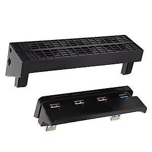 for PS4 Slim Cooling Fan and USB Hub Kit Game Console Automatic Temperature Cooling Fan USB Powered Adapter, Automatic Intelligent External Cooler for PS4 Slim Host