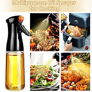 Oil Sprayer for Cooking, Olive Oil Sprayer, Olive Oil Spray Bottle, 230mL cooking Oil Sprayer for Air Fryer glass Oil Mister Spray Bottle for Cooking BBQ Roasting Salad Kitchen Baking oil spritzer