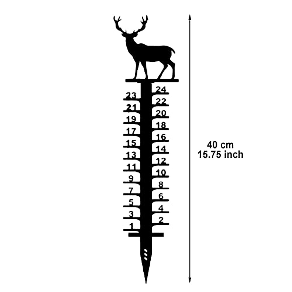 Gift 24cm Snowflake Snow Measuring Instrument Snowmobile Snow Measuring Instrument Metal Snow Measuring Ruler Outdoor Garden Ornament Pole Wrap Foam (Black, One Size)
