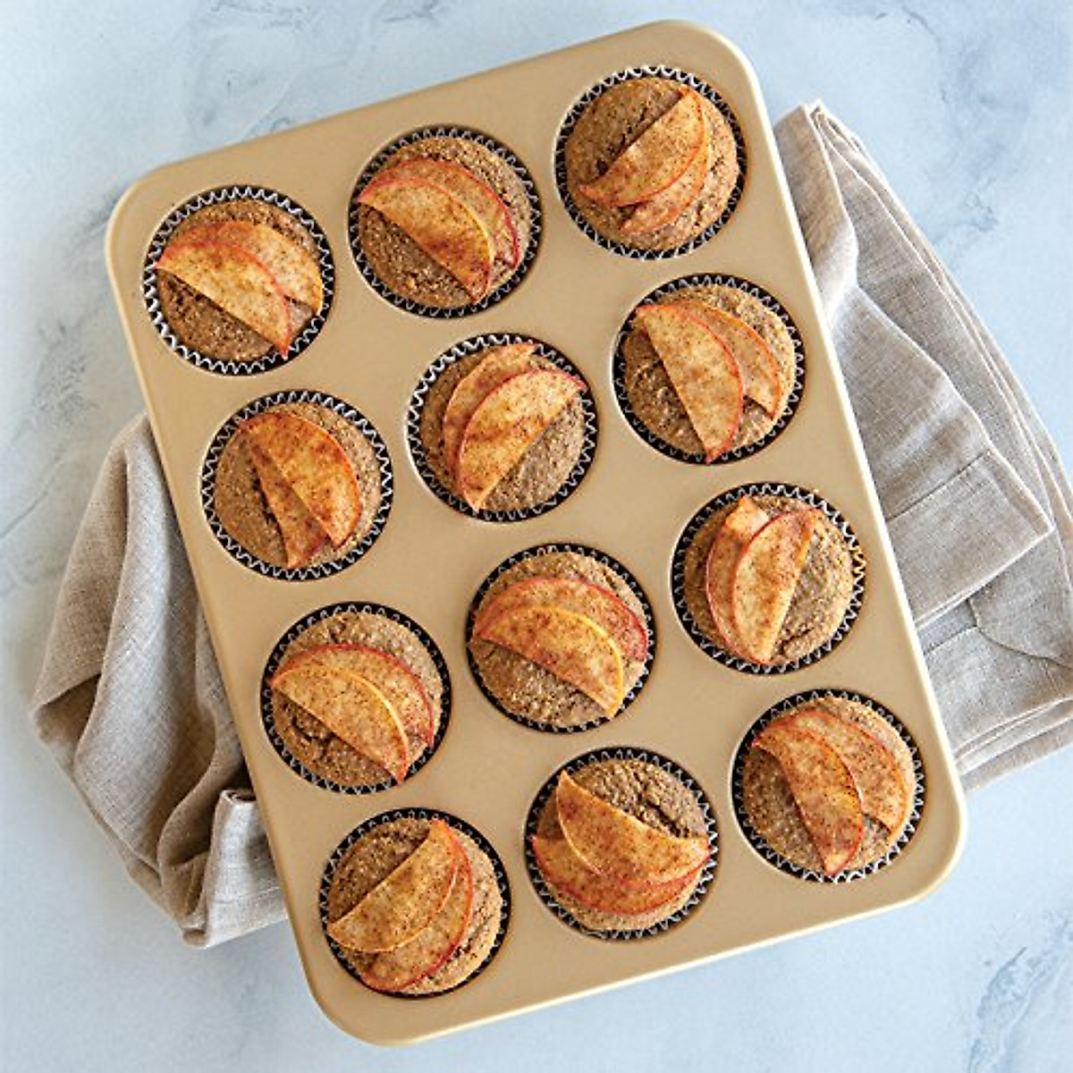 Nordic Ware Naturals Aluminum NonStick Muffin Pan, Twelve 2.75 Inch Cups