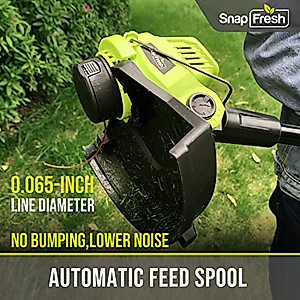 Cordless String Trimmer - SnapFresh Battery Operated LawnTrimmer, 20V Line String Trimmer with Battery & Charger for Adjustable Angle Cutting, Lightweight String Trimmer / Edger in Garden & Outdoor