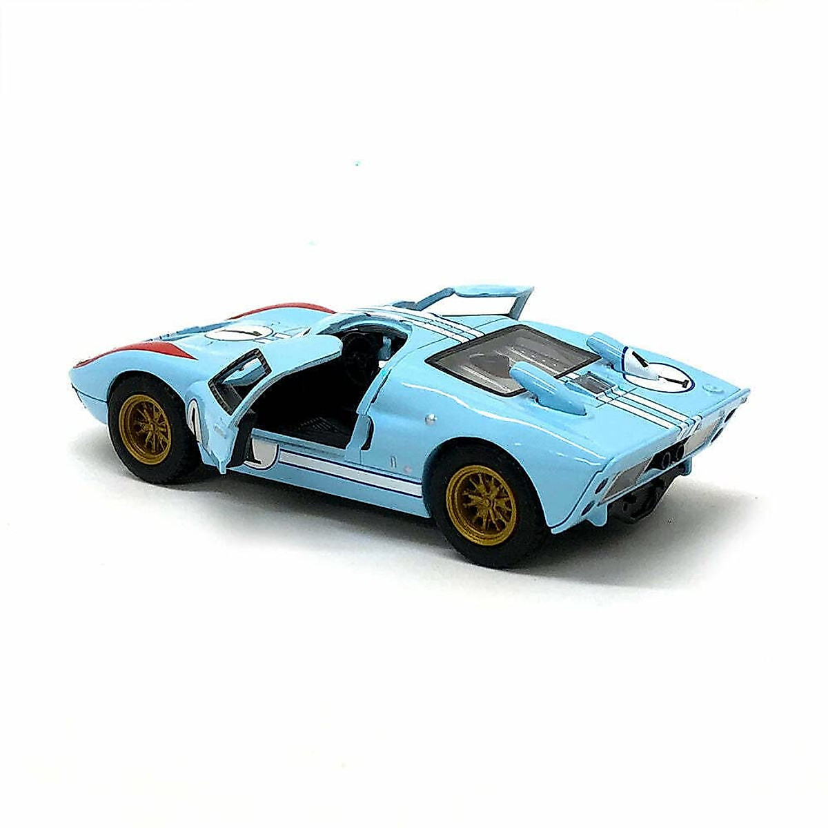 KiNSMART SetOf3 1966 Ford GT40 MKII Heritage Edition 5" 1:32 Scale Die Cast Metal Model Toy Super Race Car Blue Brown Black