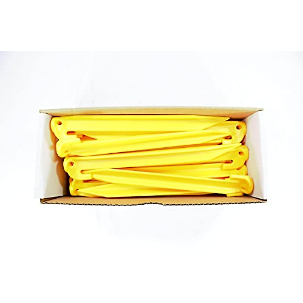 SGT KNOTS Large Tent Stakes - Heavy Duty Camping Stakes for Tents - Yellow Canopy Stakes, Plastic Tent Garden Stakes - Professional Grade Stakes for Hiking, Gardening, Backpacking I 9 Inch, 25 Packs