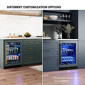 Zephyr Presrv Series 24 Inch Stainless Steel Freestanding or Built In Beverage Center 7 bottles, 108 12 oz cans (Door handle sold separately, and wood panel not included.)