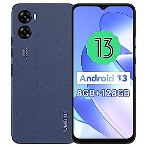 UMIDIGI G3 MAX 8+128GB Android 13 Unlocked Cell Phone,50MP Ultra-Clear AI Camera Smartphone,6.6-inch FHD Display Android Phone,5150mAh Massive Battery Mobile Phone Support Expandable Up to 1TB